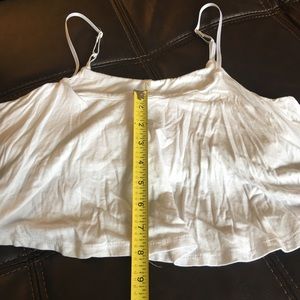 Tops | Ruffle Crop Strappy Shelf Bra Tank Top | Poshmark